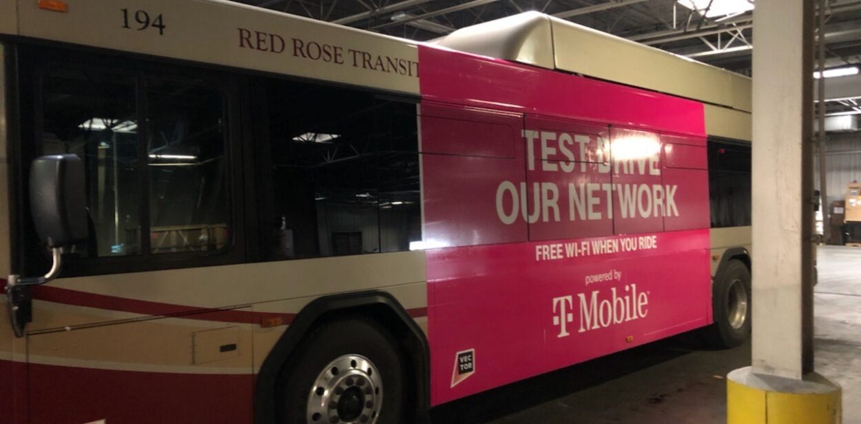 WFB (Bus), Anyone? T‑Mobile Turns Red Rose Transit Buses into Free Wi ...